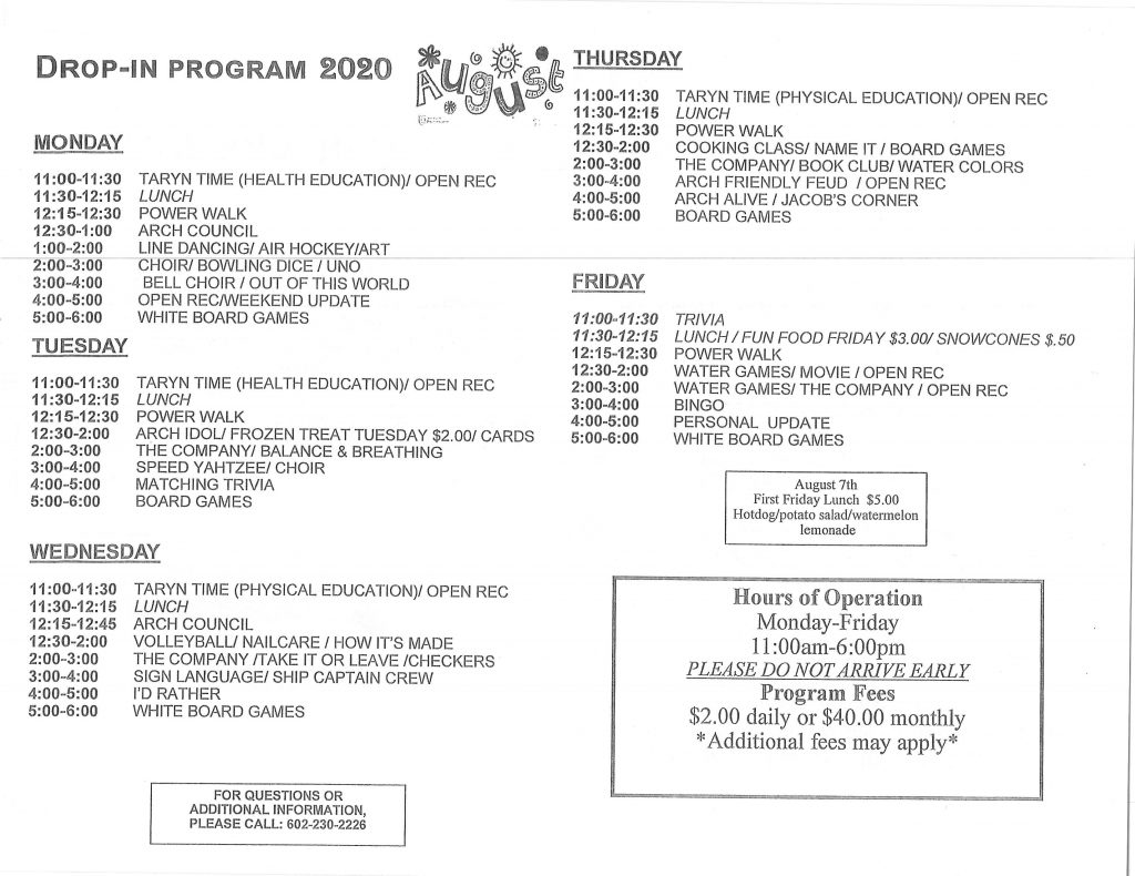 Drop-In Program | Arizona Recreation Center for the Handicapped