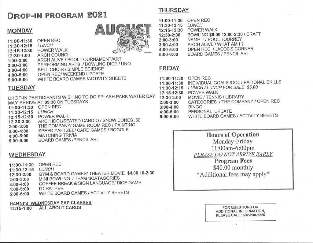 Drop-In Program | Arizona Recreation Center for the Handicapped